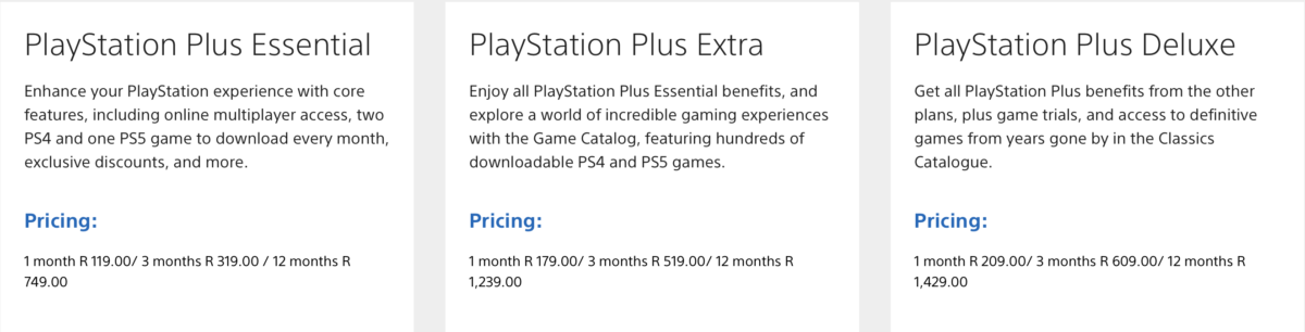 Here's What The Various PlayStation Plus Tiers Will Cost You In South ...