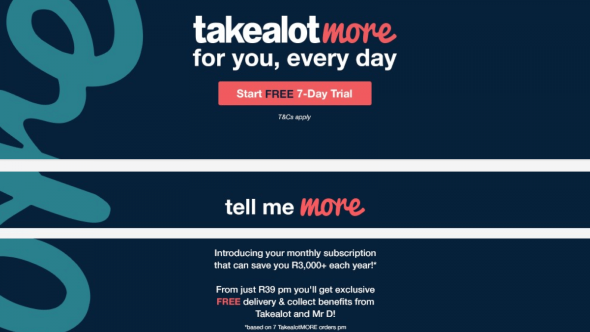 TakealotMore Is The Retailer's R40/m Solution To Taking On Amazon ...